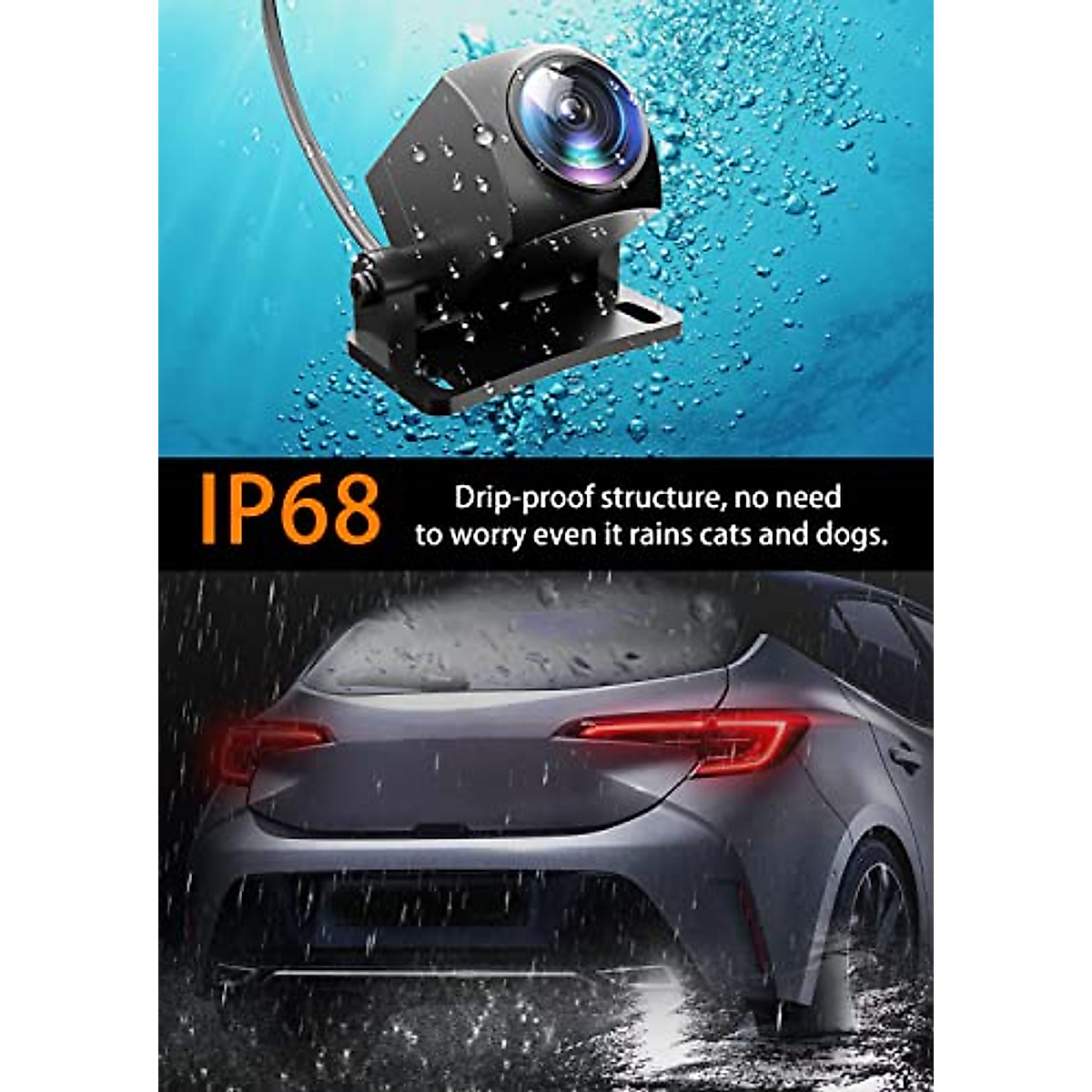 WOLFBOX Original Rear Camera for Mirror Dash Cam, Suitable for G840S/G930/T10, 1080P Waterproof Backup Camera