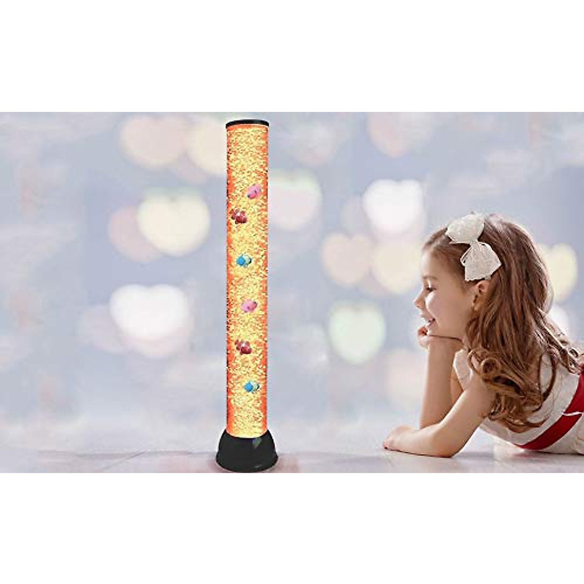 Lightahead Extra Large 32 Inches LED Fantasy Bubble Fish Tube Fake Aquarium with 7 Color Light Effects & Remote Control. The Ultimate Sensory Lamp.