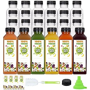 The Buyer Choice 162pcs 16oz Plastic juice containers with lids Bulk Reusable juice Bottles for juicing with Black Tamper Evident Lids, Disposable Empty Clear Bulk Beverage Containers for smoothies