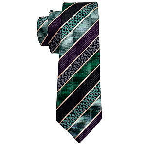 Barry.Wang 8PCS Men Necktie Set Solid Green Silk Tie Formal Business Wedding Party Shamrock Day Christmas Xmas