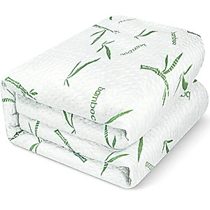 Utopia Bedding Premium Bamboo Waterproof Mattress Protector Twin 340 GSM, Fits 15 Inches Deep, Mattress Cover, Breathable, Fitted Style with Stretchable Pockets White