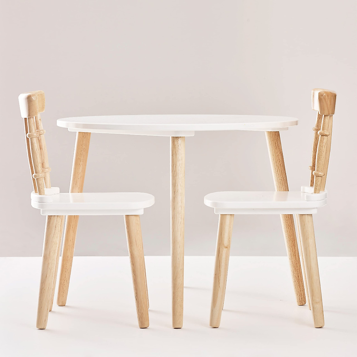 Le Toy Van Table & Chairs, One Size, White & Natural Wood