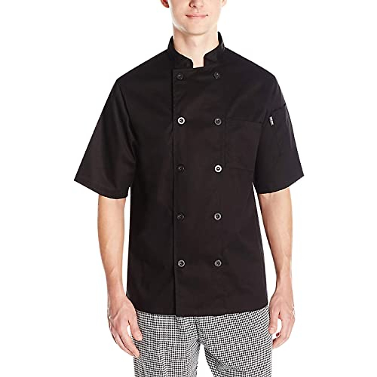 Chef Code Men's Short Sleeve Unisex Classic Chef Coat, Black, 3X-Large