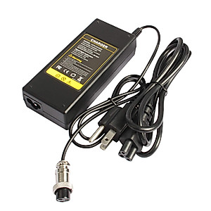 36V 1.8A Female 3-Pin XLR Lead Acid Battery Charger with 3-Prong Inline Power Supply Cord for 36V Boreem Jia, Minimoto, Rad2Go, Electric Scooter, ATV, Go Kart, with 3-Prong Inline Female Connector