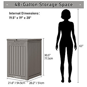 Package Delivery Box for Porch, 48 Gallon Storage Box with Lockable Secure, Large Double Wall Resin Outdoor Package Delivery and Waterproof Deck Box