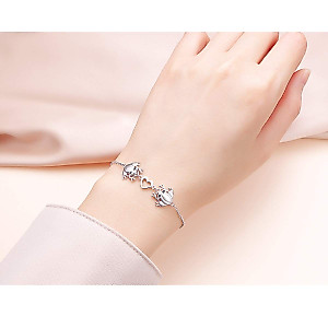 S925 Sterling Silver Frog Link Animal Heart Toad Bracelet for Women Jewelry