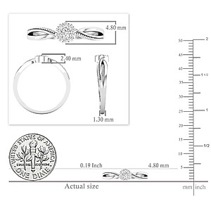 Dazzlingrock Collection 0.10 Carat (ctw) Round White Diamond Women Cluster Flower Promise Ring 1/10 CT, Sterling Silver, Size 7