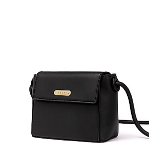 CLUCI Small Crossbody Bags for Women Vegan Leather Flap Shoulder Purse Lightweight Fashion Ladies Travel Bag with Adjustable Strap Black