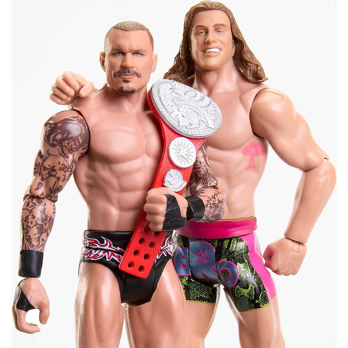Mattel WWE Randy Orton & Matt Riddle Championship Showdown Action Figure 2-Pack with RAW Tag Team Championship, 6-inch