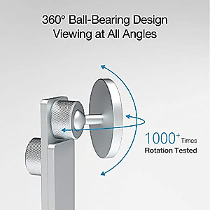 AluDisc Pro 360°-Directional Magnetic Aluminum Desk Phone Stand Tilt Swivel Rotate Angle Adjust Height 12" for All iPhone 15/14/13/12 Samsung Galaxy Note All Smartphones and Nintendo Switch (ST-520SI)