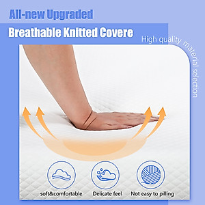 5/6/8/10/12-inch Gel Memory Foam Full Size Mattresses in A Box Full Size Lucid Mattress for Cool Sleep & Pressure Relief Medium Firm Vibe Mattress for Twin Bed,CertiPUR-US Certified，75×54×12，White