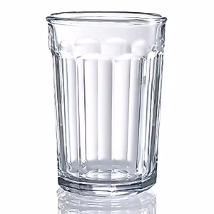 Luminarc Working 21-Ounce Storage Jar/Cooler with Lids, Set of 4 Tumbler Glasses, 4 Count (Pack of 1), Clear