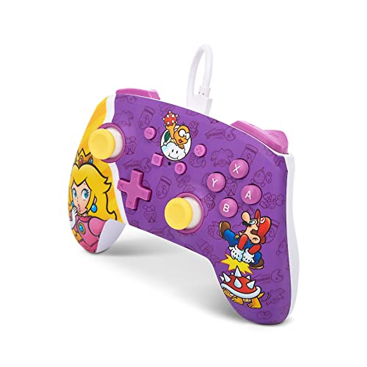PowerA Enhanced Nintendo Switch Wired Controller - Princess Peach Battle, Mario, Gamepad, game controller, Mappable Advanced Gaming Buttons, 10ft Cable, 3.5mm headphone jack, Wired Pro Controller for Switch, Officially Licensed by Nintendo