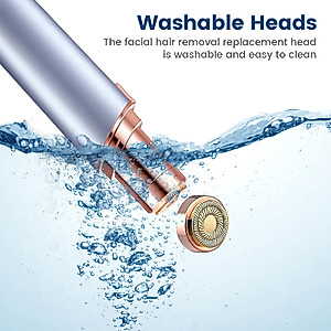 Facial Hair Removal for Women, Mini Hair Remover, Electric Razor Shaver Portable Bikini Epilator for Lips, Chin, Armpit, Peach Fuzz, Fingers, Neck, Cheek and USB Rechargeable (Blue)