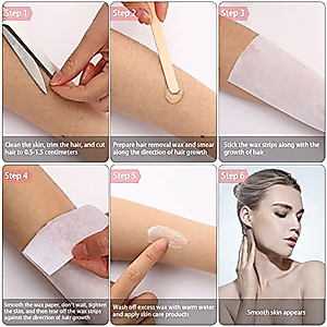 Wax Strips for Hair Removal, 300 Pieces SEPGLITTER 2.8 x 7.9 Inch Non Woven Waxing Strips Face Wax Paper Strips for Women Facial Body Arms Legs Hair Cleaning and Remover