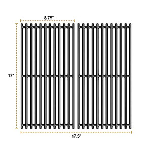 BBQ-PLUS Cooking Grates for Charbroil Commercial TRU-Infrared 2 Burner 463644220 463632320 463642316 463675016 463644220 G369-0030-W2,Cast Iron Grill Grids Replacement Parts for Charbroil,2 Pack