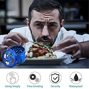 Generic 2.5 Inch Four Layers Manual Grinder - Spice and Seed Grinder - Kitchen Gadget - Transparent Cover - Easy to Clean - Suitable for Coffee Beans, Spices, Tobacco (1 Pack) (Blue)