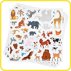 READY 2 LEARN Foam Stickers - Animals - Pack of 168 - Self-Adhesive Stickers for Kids - 3D Puffy Animal Stickers for Laptops, Party Favors and Crafts