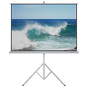 Projector Screen Portable Indoor Outdoor with Stand 4K Ultra HD Wide Viewing Angle 100 Inch 4:3 Wrinkle-Free Design Tripod Projection Screen Easy to Clean for Home Theater ,Office, School by CUETHOU