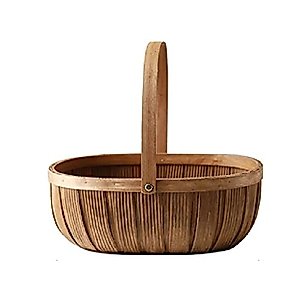 UXZDX CUJUX Household Wicker Basket Oval Willow Woven Frame, Vegetable Basket with Handle, Picnic Basket (Size : 23.5cm)