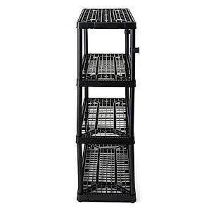 Gracious Living 4 Shelf Fixed Height Ventilated Heavy Duty Storage Unit 18 x 36 x 54.5 Organizer System for Home, Garage, Basement, & Laundry, Black