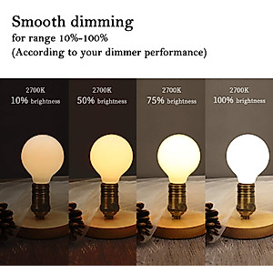 KGC G25 LED Globe Light Bulbs, 40W Equivalent, 2700K Warm White Bathroom, E26 Base, Milky Glass Vanity Round, Perfect for Vanity Makeup Mirror, 120V CRI90+ Dimmable 6Pack