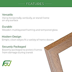 FrameWorks 2-Pack, 16x20 Matted to 11x14 Picture Frame, Natural Oak – Classic Wooden Photo Frame with Tempered Glass, Modern Matte Finish for Prints, Posters, Certificates & Wall Decor – Gallery-Ready