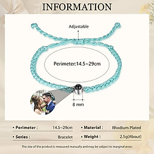 LoraPetid Custom Bracelets with Picture inside Personalized Photo Projection Bracelets for Couples Anniversary Memorial BFF Gifts for Women Men