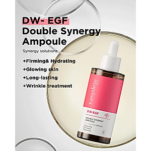 EASYDEW DW-EGF Double Synergy Ampoule - Intensive Moisturizing Face Serum with Hyaluronic Acid, Ceramide, Bakuchiol - Firming, Moisture Glow Skin for Rough Skin - For All Skin Types, 1.69 fl.oz.