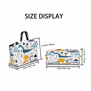 Cute Dinosaur Diaper Bag Tote with Stroller Straps, Funny Animal Large Capacity Baby Stroller Organizer Bag, Multi-Function Nappy Bag Travel Handbag
