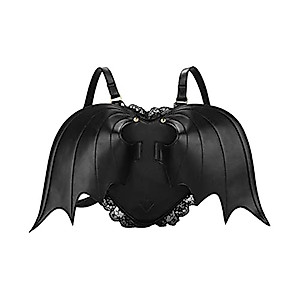 Domccy Women Mini Backpack,Women Mini Backpack,Novelty Black Bat Backpack Fashion Shoulder Bags Purse for Women Girls Black| Backpack