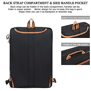 CoolBELL [3 in 1 Convertible 17.3 Inches Laptop Bag Water-resistant Messenger Bag Shoulder Bag Backpack Multi-functional Briefcase for Men Women Work Travel Business Large Capacity (Black)