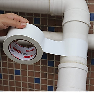 JIALAI HOME 3 Pack Heavy Duty White Duct Tape, 2 Inches x 30 Yards, 8.27 mil, Strong, Flexible, No Residue, All-Weather and Tear by Hand - for Repairs, Industrial, Professional Use