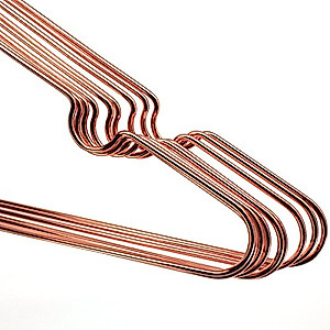 30Pack Koobay 13" Children Rose Copper Gold Shiny Metal Wire Top Clothes Hangers for Shirts Coat Storage & Display