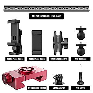 Cell Phone Fence Mount - Tennis Camera Fence Mount, Phone Camera Holder Accessories for Gopro, Phone, Mevo Start for Tennis & Pickleball Training, Softball, Baseball, with Recording While Charging