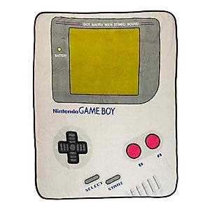 Nintendo Bioworld Game Boy Handheld Game Console Fleece Throw Blanket 45" X 60"