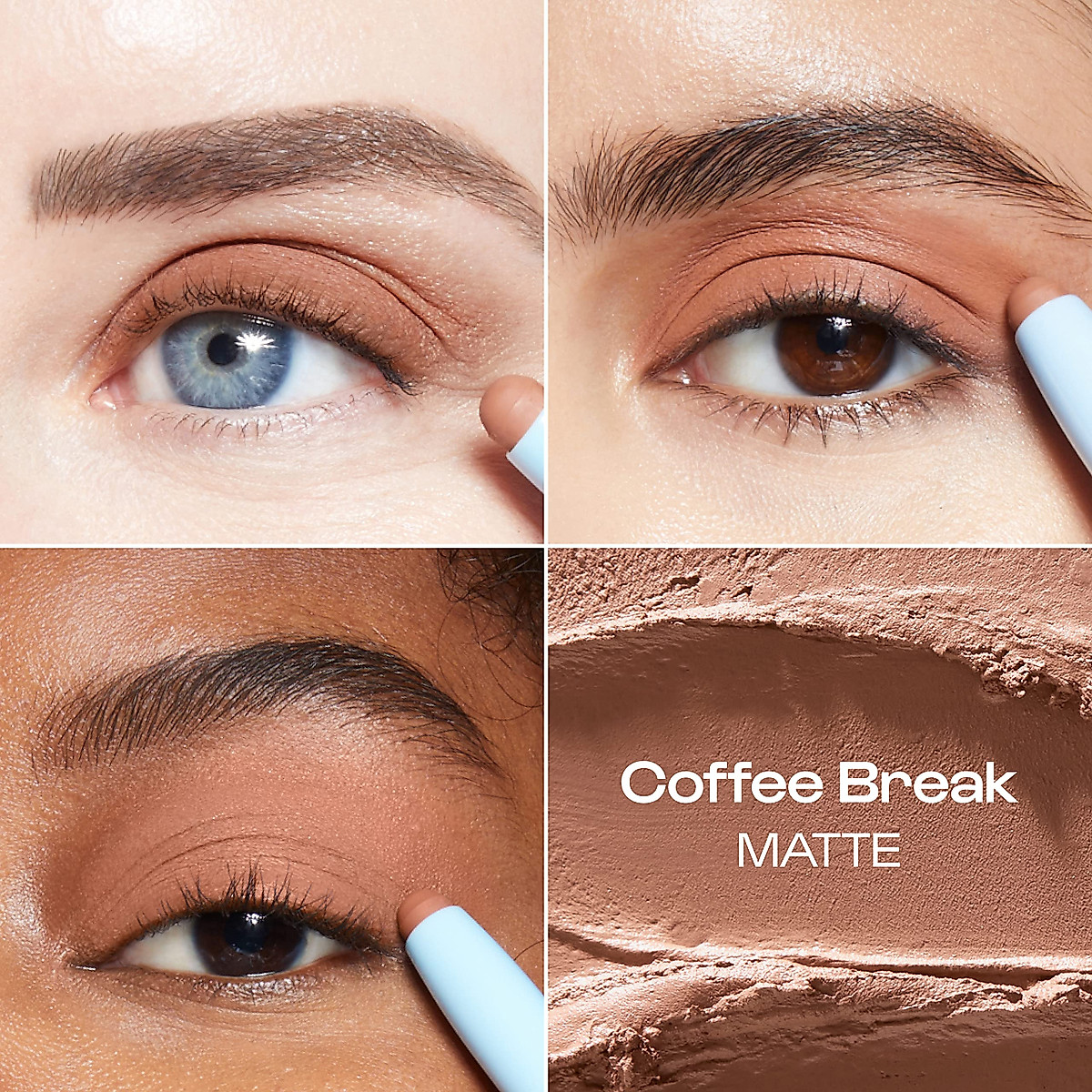 ALLEYOOP 11th Hour Cream Eye Shadow Sticks - Coffee Break (Matte) - Award-winning Eyeshadow Stick - Smudge-Proof and Crease Proof for Over 11 Hours - Easy-To-Apply and Compact for Travel, 0.05 Oz