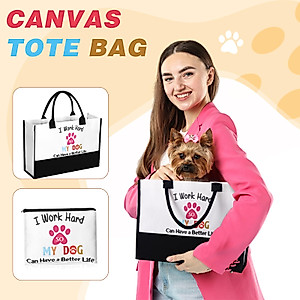 Zopeal Dog Mom Gifts for Women Dog Lover Funny Gifts Include 16 oz Tumbler Makeup Bag Canvas Tote Bag Aromatherapy Candle Socks Bracelet Keychain Gift Card for Mothers Day Birthday Appreciation Gift