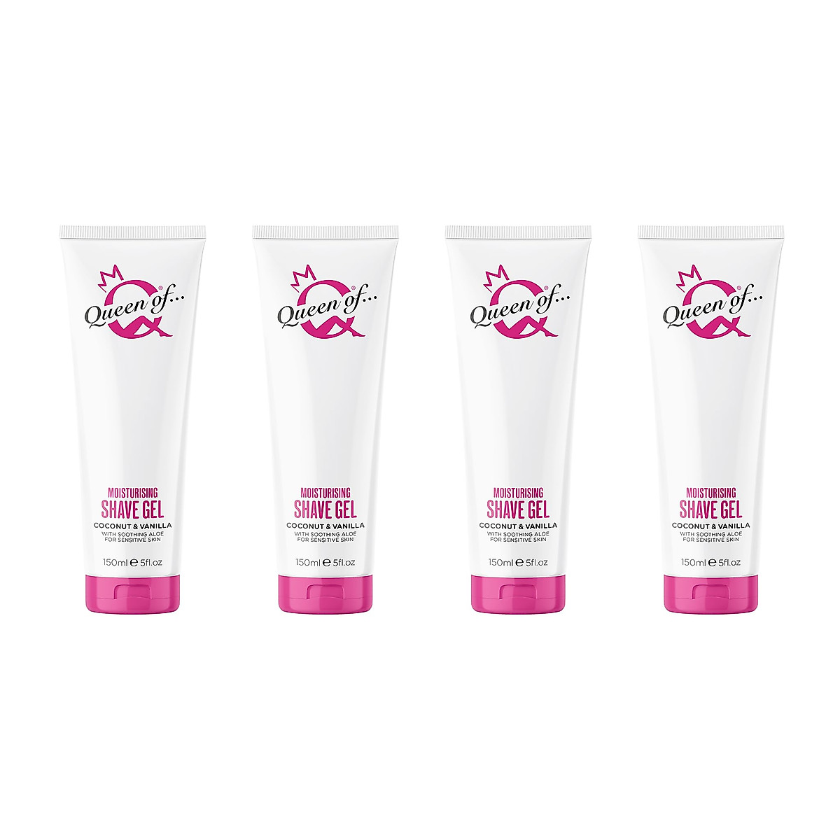 Queen of Ooh la la! Sensitive Moisturising Coconut and Vanilla Shaving Gel For Women 150ml QUAD PACK