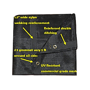 MP - Mighty Products 70% Shade Mesh/Net/Cloth/Tarp, Black, 10' x 30'