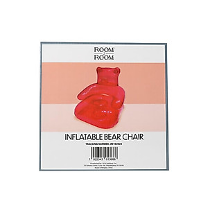 Room2Room Inflatable Gummy Bear Chair 28" Transparent Clear Sofa Seat Double Person Blow up Chair Yard Portable Inflatable Couch Air Couch Patio Blow up Furniture Camping Outdoor Beach Room (Red)