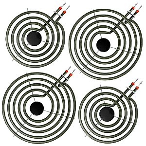 S-Union 4 Pack MP22YA Electric Range Burner Element Unit Set - 2 pcs MP15YA 6" and 2 pcs MP21YA 8" Replacement for Hardwick & Kenmore & Maytag & Norge & Whirlpool Electric Range Stove