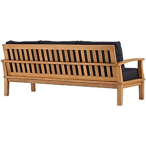 Modway EEI-4176-NAT-NAV Marina Patio Teak Sofa, Natural Navy