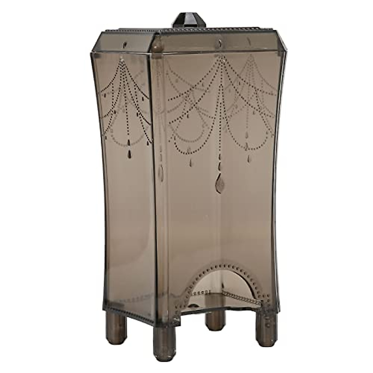 Cotton Pad Dispenser, Makeup Organizer, ABS Transparent Dustproof Easily Accessible Cotton Round Holder for Makeup, Sturdy Durable (Transparent Gray)