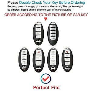 Amebom Compatible with Nissan Key Fob Cover,Fob Cover Case for Nissan Altima Maxima Murano Rogue Sentra 370z Pathfinder Smart Remote Premium Soft TPU Key Cover 2/3/ 4/5 Button, B-(Red)