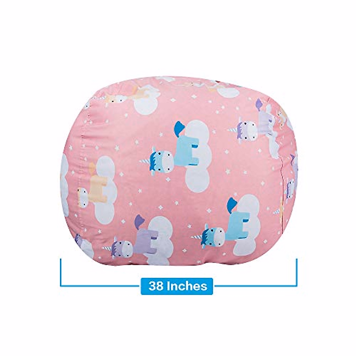 STTIAO Stuffed Storage Bean Bag Chair for Kids, Animal Beanbag Cover with Carrying Handle-Toy Storage Plush Organizer for Toddler Stuffed Seat (Unicorn, 38'')