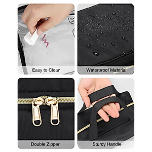 Hanging Toiletry Bag Travel Makeup Bag TSA Approved Clear Bag for Toiletries Waterproof Cosmetic Bag Toiletry Bag for Women Men Travel Toiletry Organizer for Bathroom Shower (Medium, 1-Black)