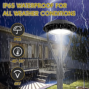 KINSNG Led Post Top Light with Dusk to Dawn Photocell, LED Circular Area Light 60W 8,400Lm 5000K Daylight[Equivalant to 250W] Outdoor Post Pole Light IP65 for School Yard Garden DLC ETL Listed