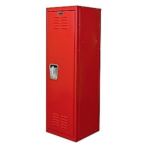 Hallowell Kid Locker, 15"W x 15"D x 48"H, 721 Relay Red (red), Single Tier, 1-Wide, Knock-Down