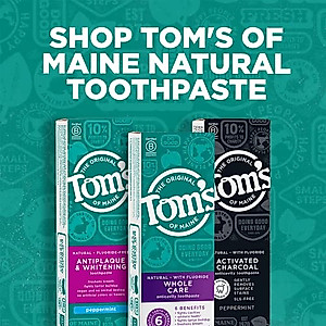 Tom's of Maine Activated Charcoal Whitening Toothpaste with Fluoride, Peppermint, 4.7 oz. 3-Pack (Packaging May Vary)